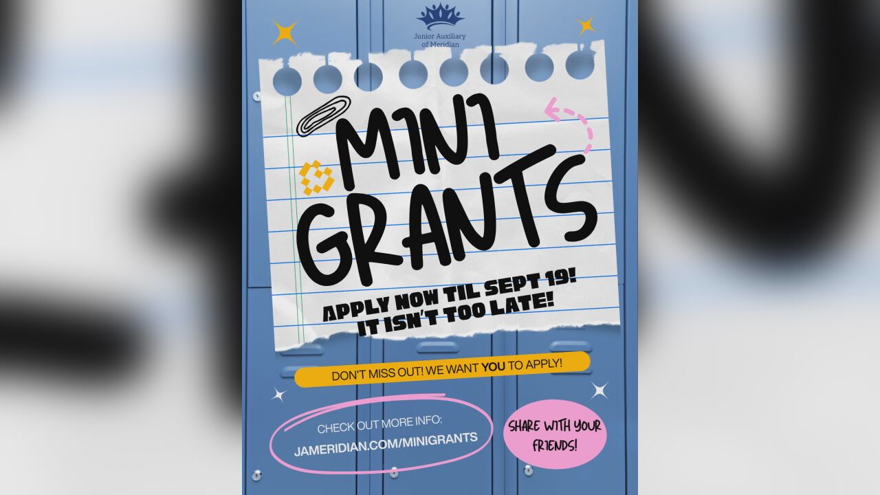 Junior Auxiliary of Meridian’s Teacher Mini Grant Application open until Sept. 19th