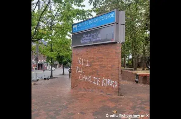 Vandals spray-paint ‘Kill all Charlie Kirks’ on Seattle Central College ...