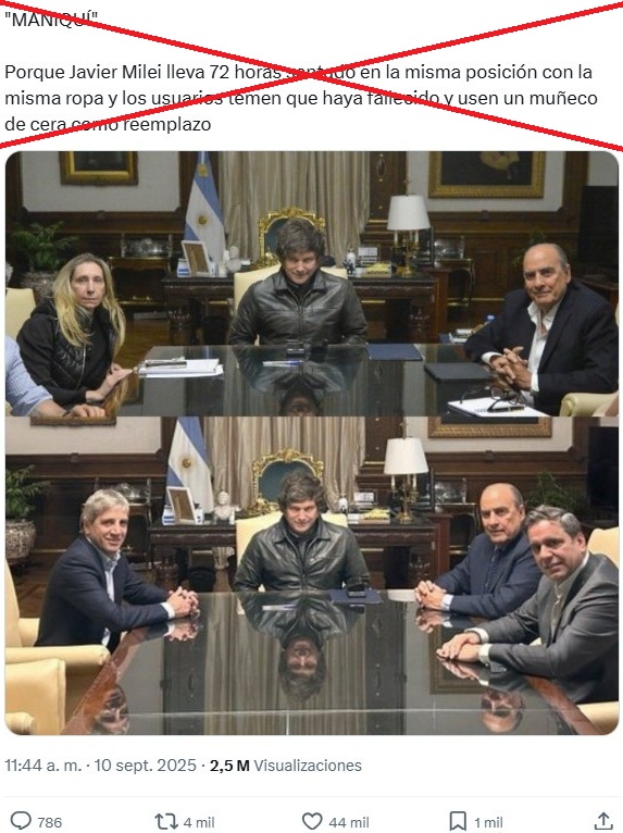 El argentino Javier Milei hace una pose similar en dos fotos oficiales ...