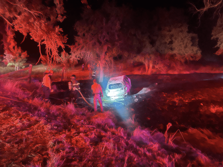 Amazon Prime van engulfed in flames after crash in Calaveras County