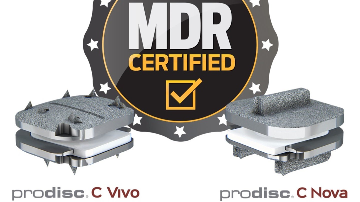 Centinel Spine’s prodisc C Vivo and C Nova systems obtain MDR certification