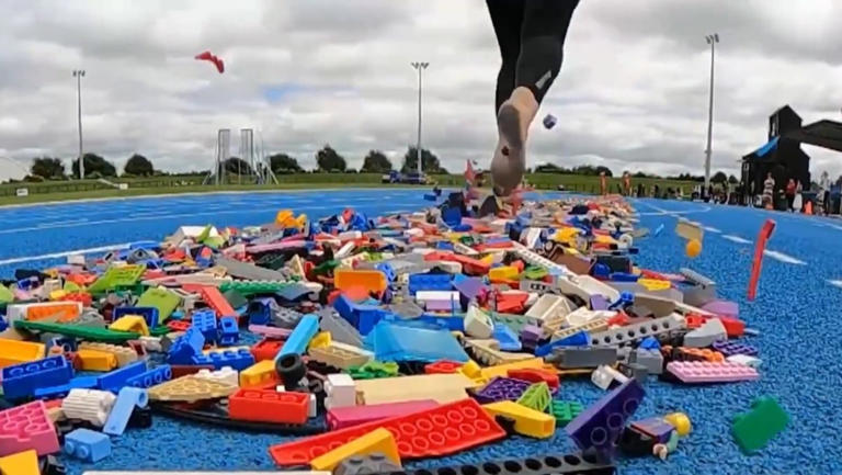 Watch a Brave Soul Set the World Record for Sprinting Across LEGO ...