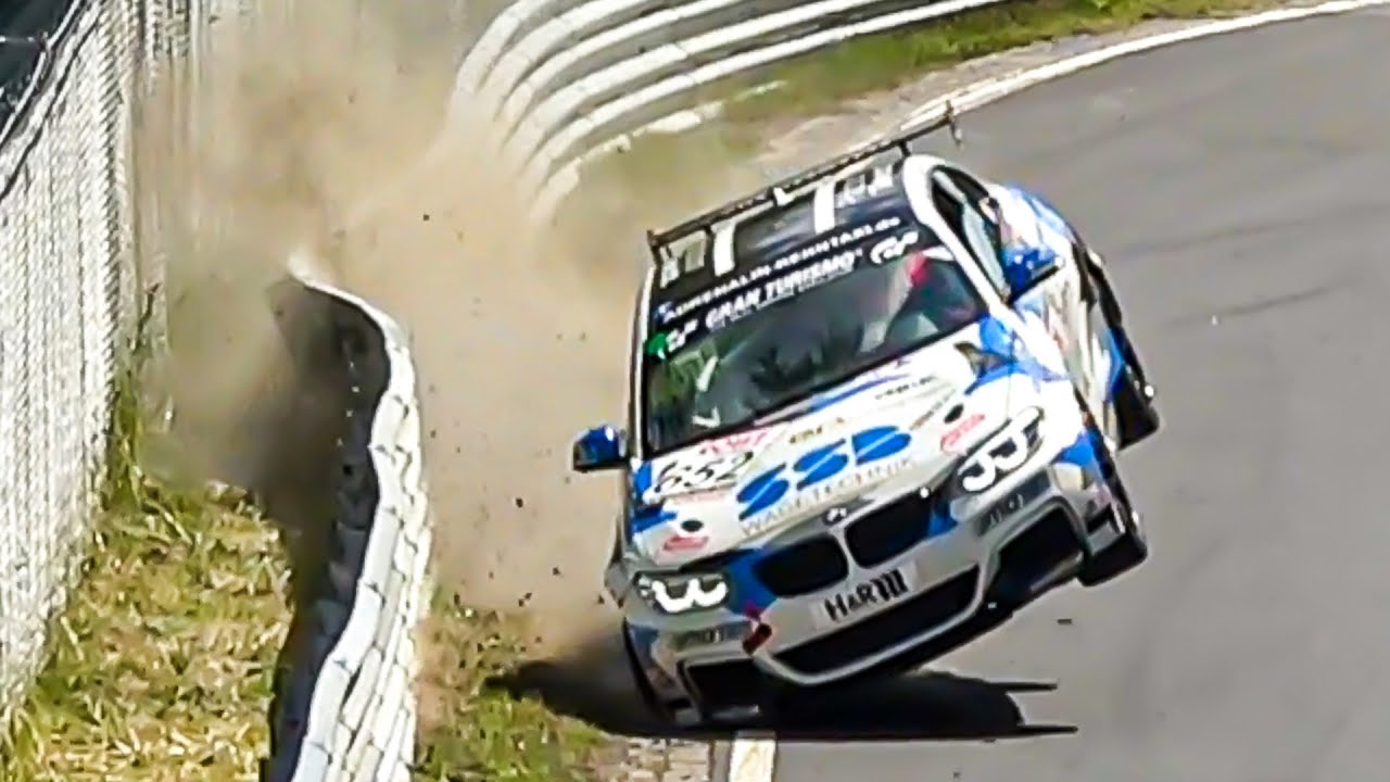 Nürburgring Crashes and Tire Failures - NLS Race 5 Action