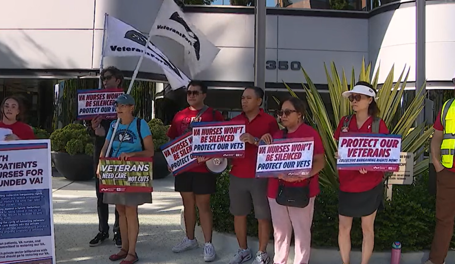 Veterans, nurses protest Trump administration’s cuts to Department of ...
