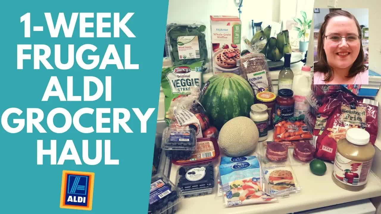 Aldi frugal grocery haul with meal plan