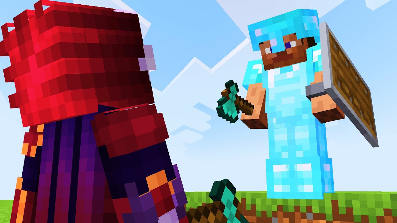 Learning Axe PvP Techniques in Minecraft