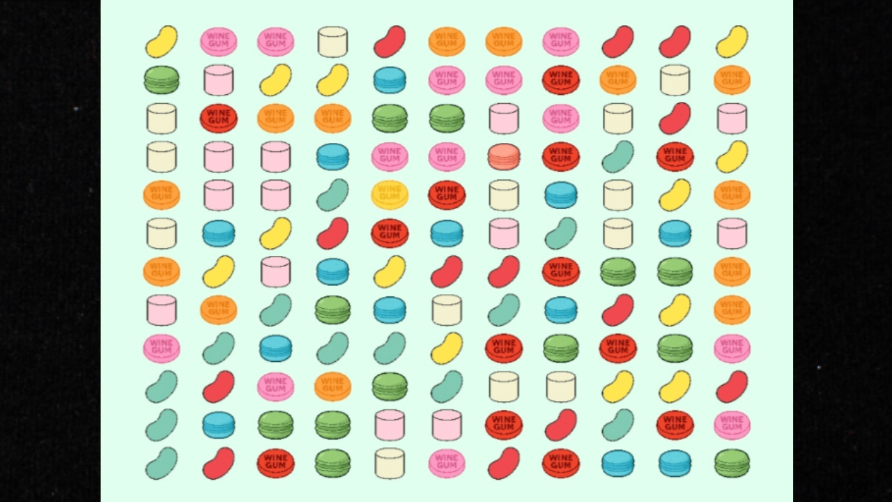 Optical Illusion: Among The Box Of Candies, Spot The Yellow Wine Gum!