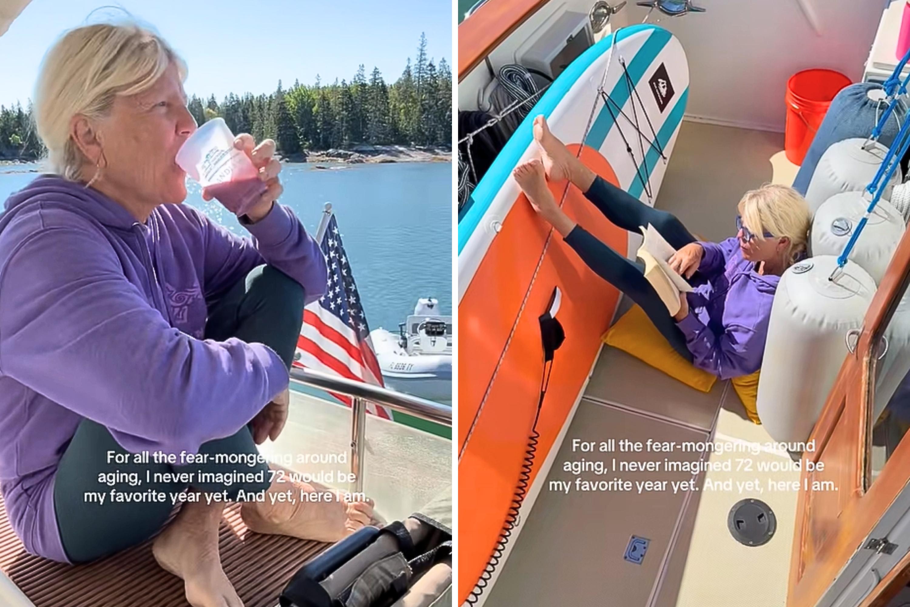 Woman defies aging fear-mongering by sharing 72 is her "favorite year yet"