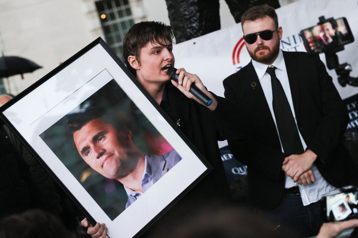 Hundreds gather at Charlie Kirk vigil in London as speakers call for ...