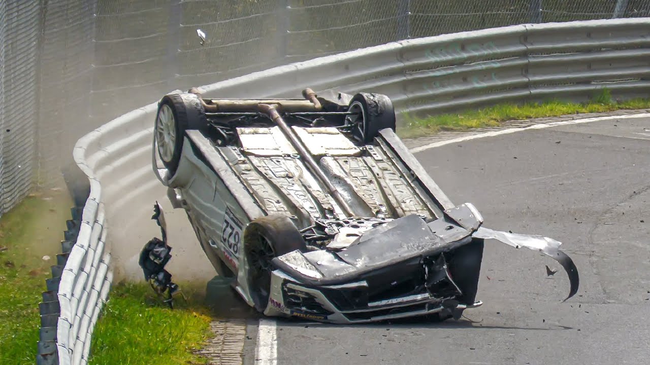Accident spectaculaire : tonneau d'une VW Golf 7 TCR au Nürburgring ...