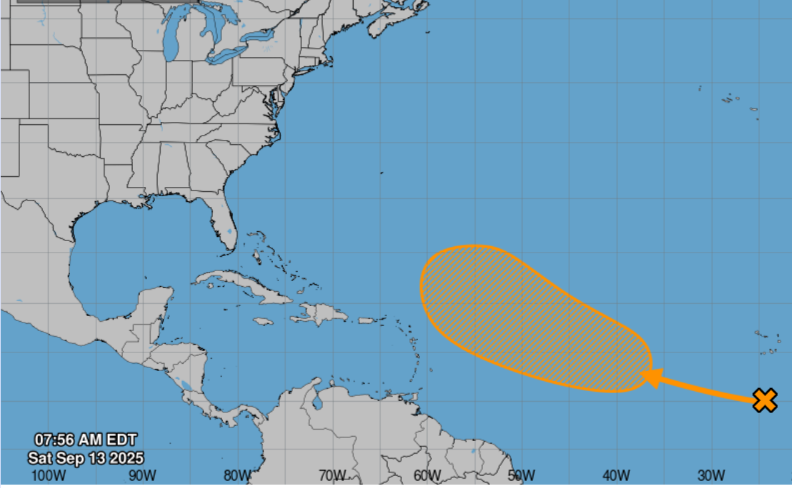 Hurricane center tracking tropical disturbance and 3 tropical waves ...
