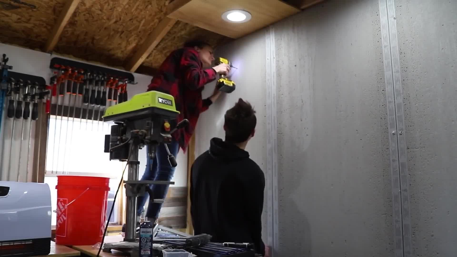 Creating a Concrete Accent Wall for My Shed-to-Shop Transformation!