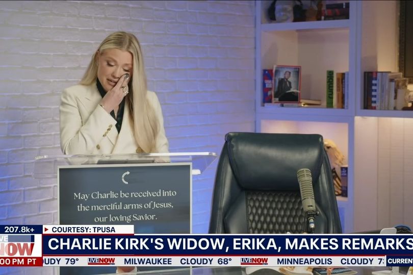 Erika Kirk says killer has 'no idea what they ignited' as she collapses ...
