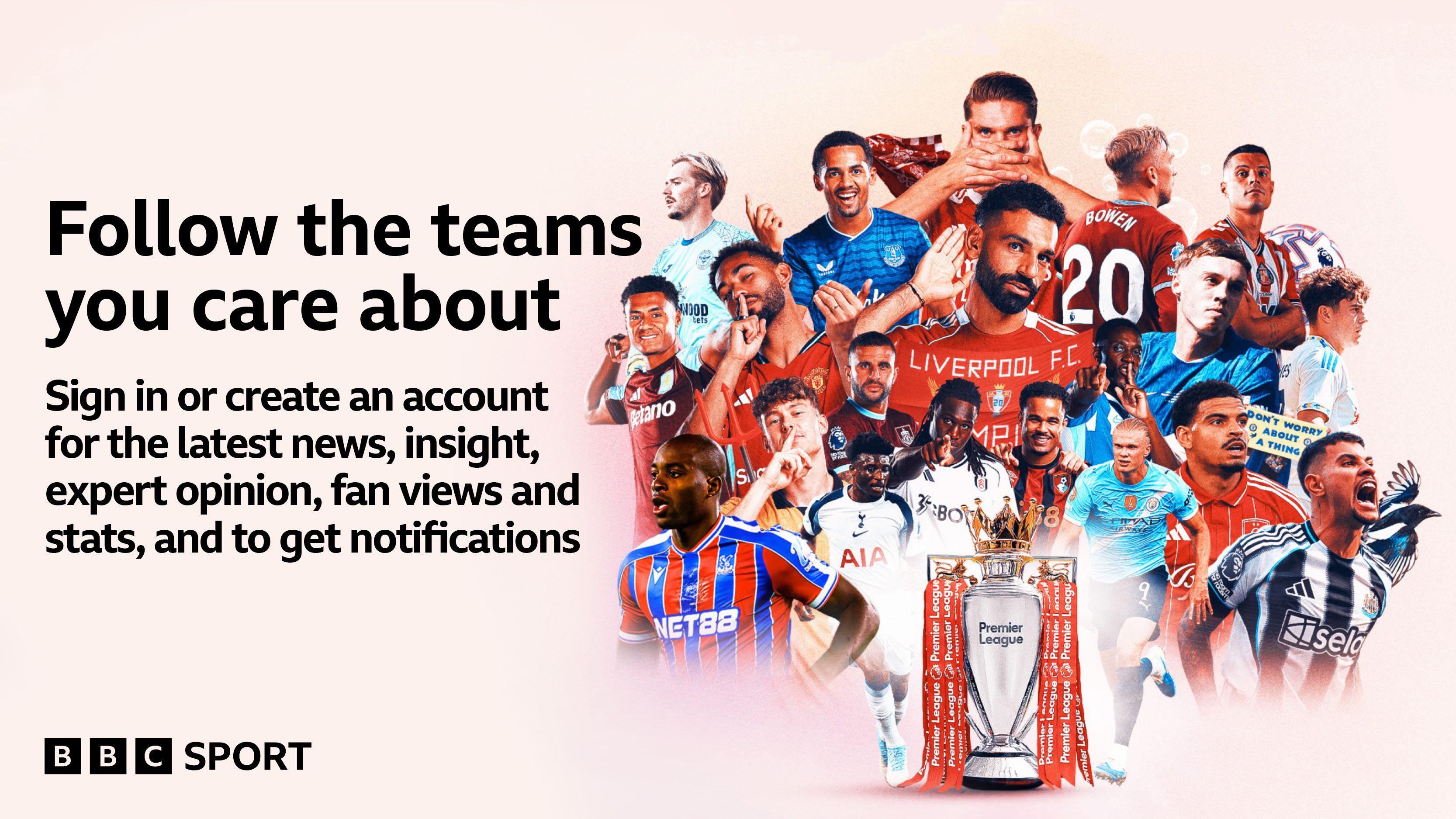 Follow Saturday's Premier League games live