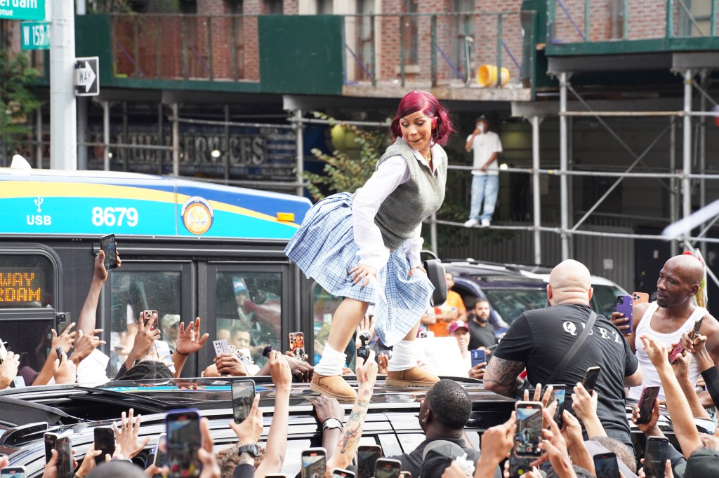 Cardi B dances on top of car during pop-up event ahead of new album release