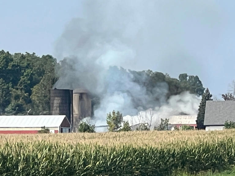 Several crews respond to barn fire in Capron