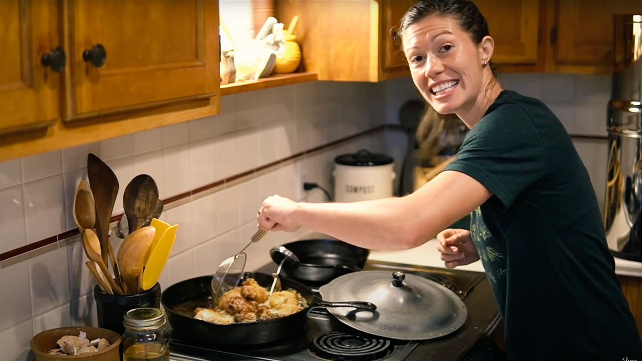 Great Depression cooking: Fried chicken dinner