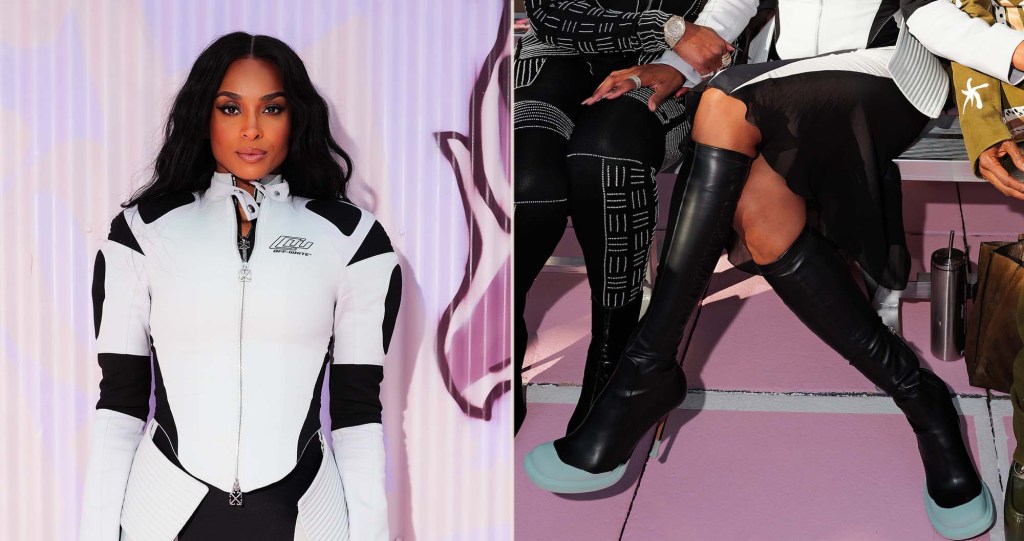 Ciara Turns Off-White's Mint-Toed Thigh-Highs Into Front Row Armor in ...