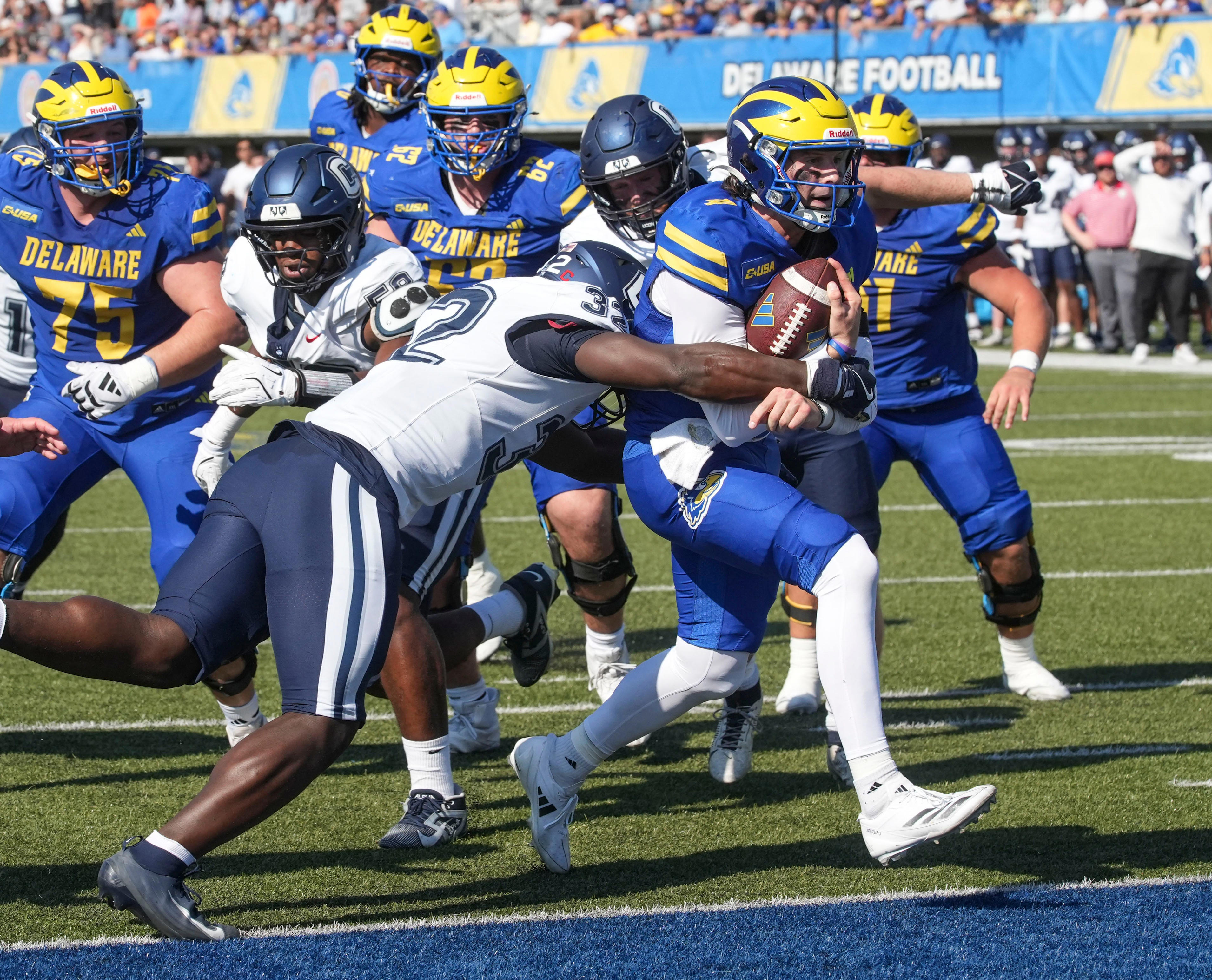 Blue Hens stun Connecticut 44-41 in overtime on Minicucci TD run