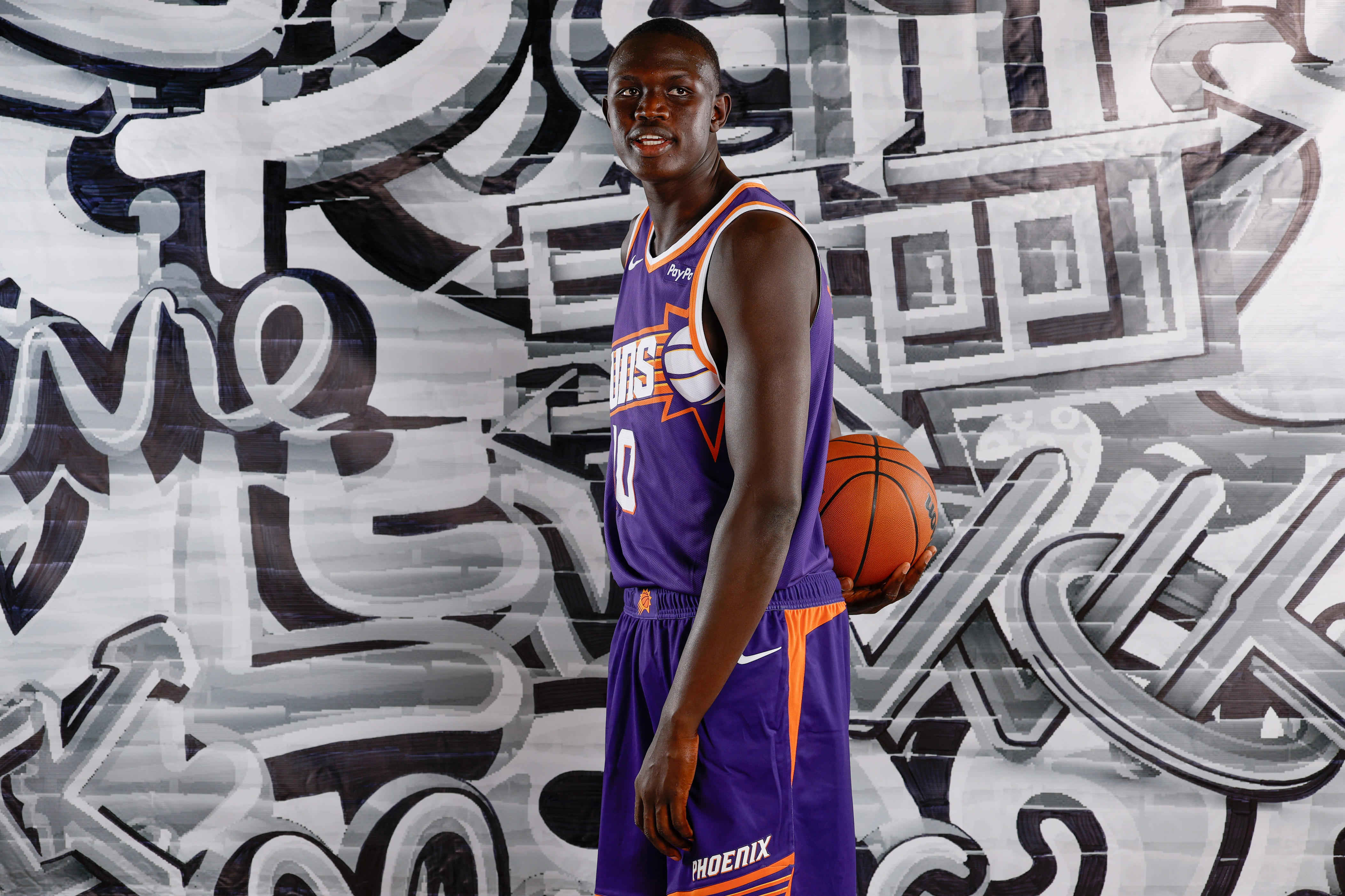 Suns' Khaman Maluach went through a recent workout in practice gym
