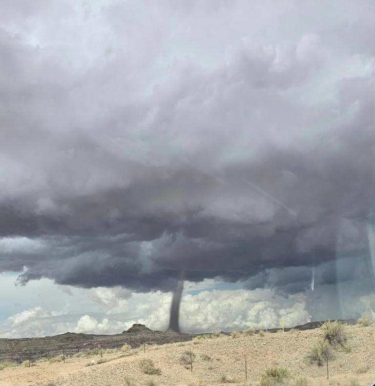 Photos: Rare Utah tornado spotted swirling through desert terrain