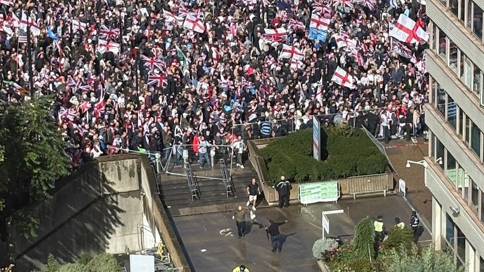 Protesters break into hospital grounds during anti-migrant protest in ...