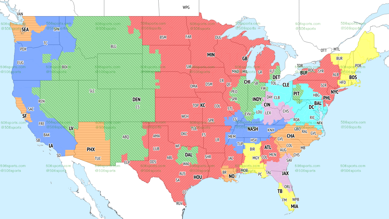 TV broadcast maps for Week 2 of 2025 NFL season