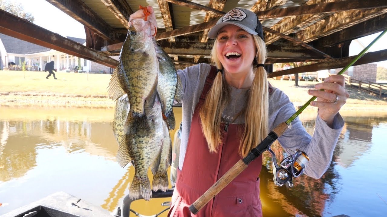 Hidden brushpile hides slabs for epic creek fishing adventure