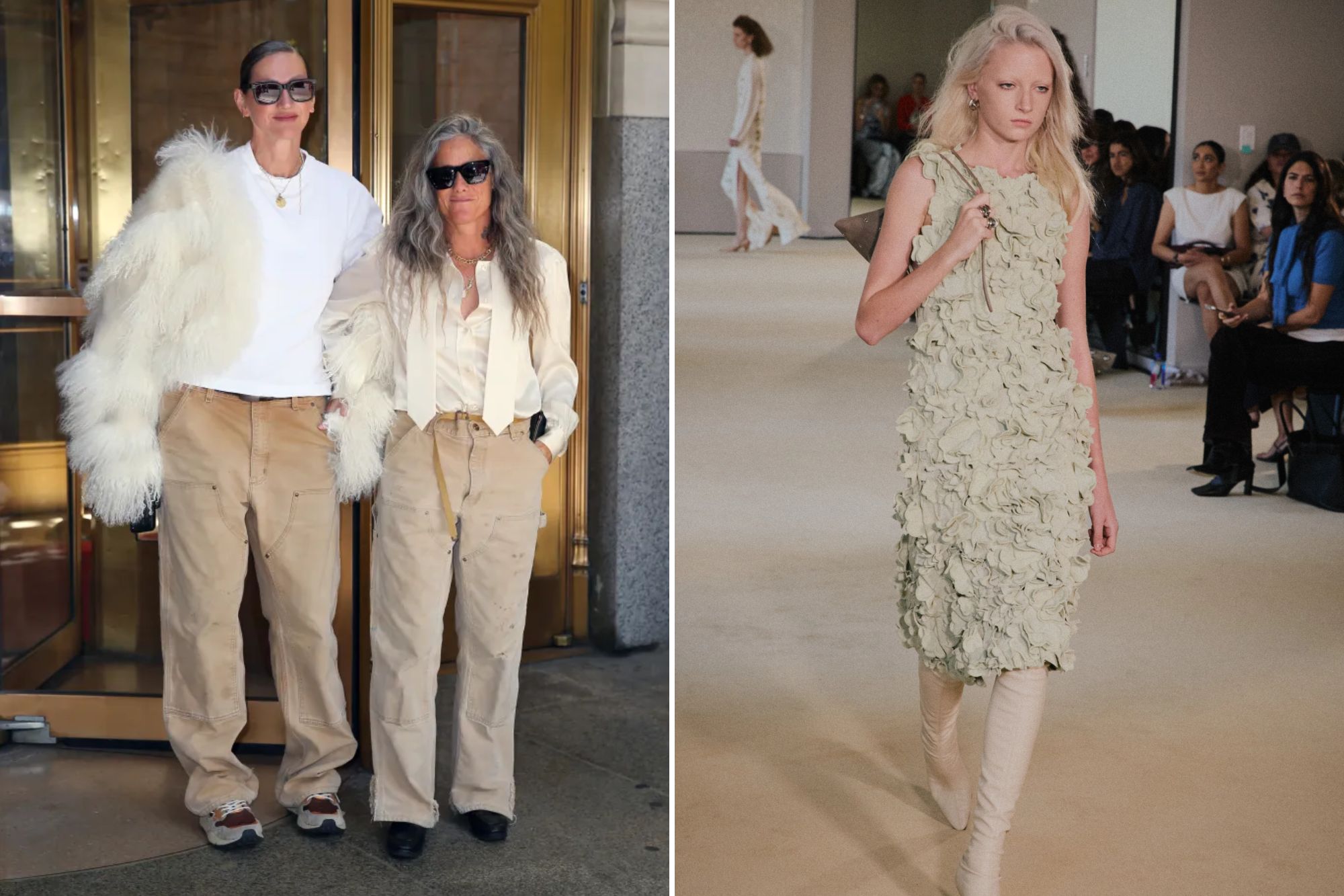 RHONY star Jenna Lyons and photog fiancée Cass Bird twin at Altuzarra show