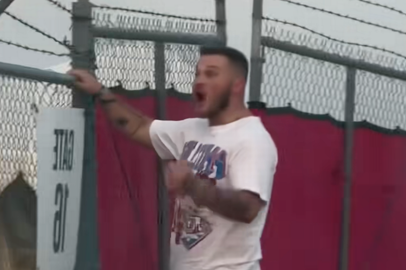 Zach Bryan jumps barbed-wire fence to confront Gavin Adcock at Oklahoma ...