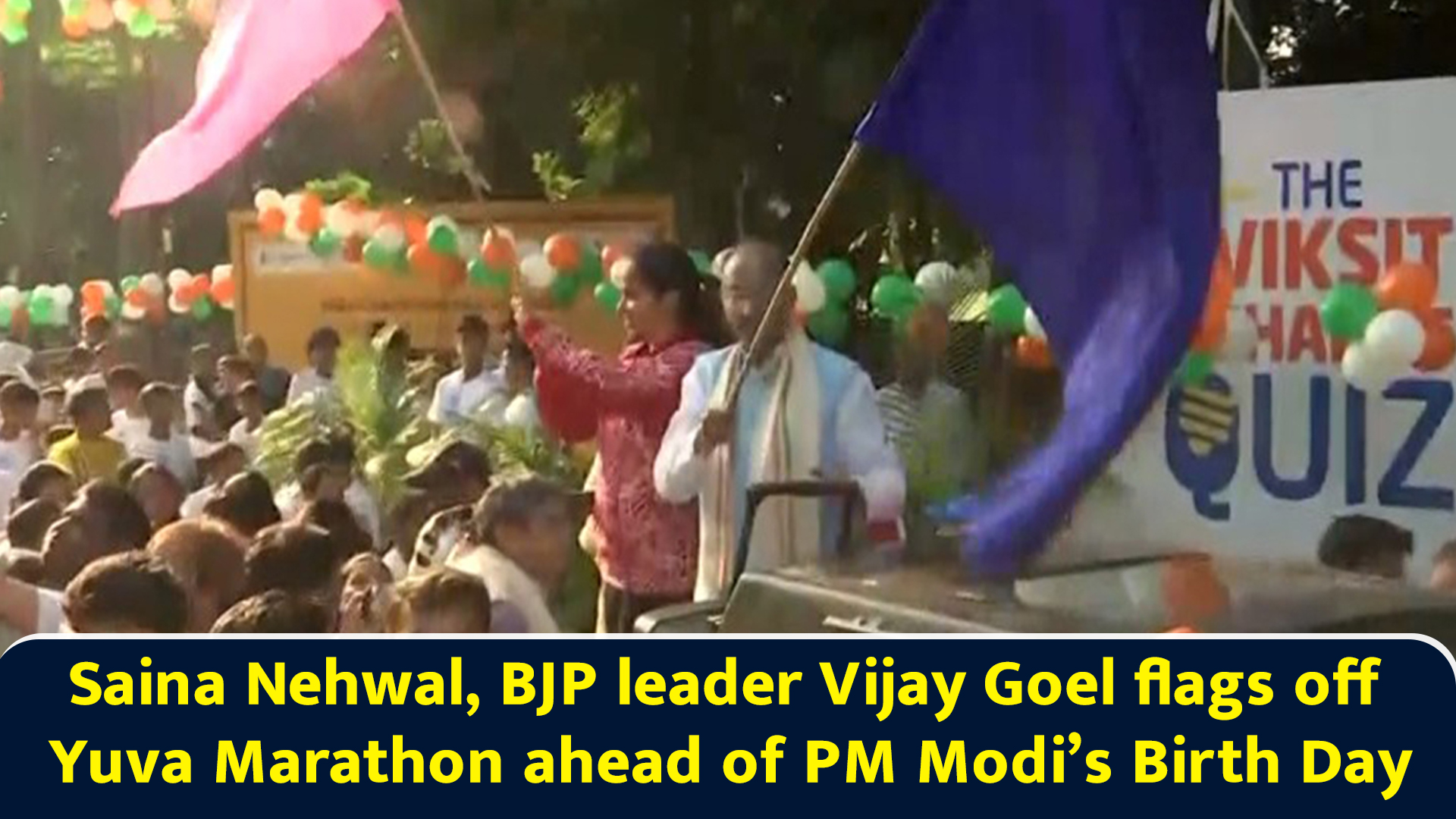Saina Nehwal, BJP leader Vijay Goel flags off Yuva Marathon ahead of PM Modi’s Birth Day