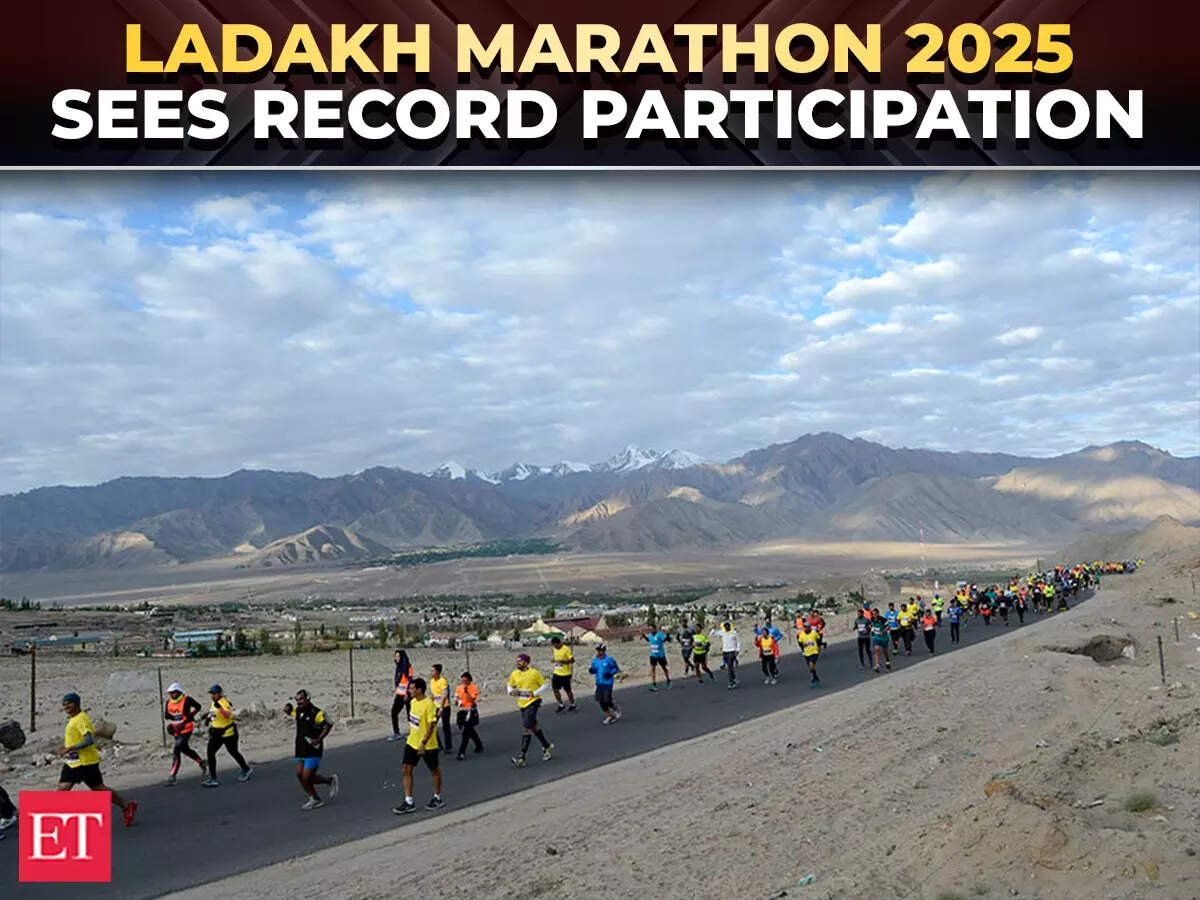 Watch: Marathon across Ladakh's stunning mountains draws record ...