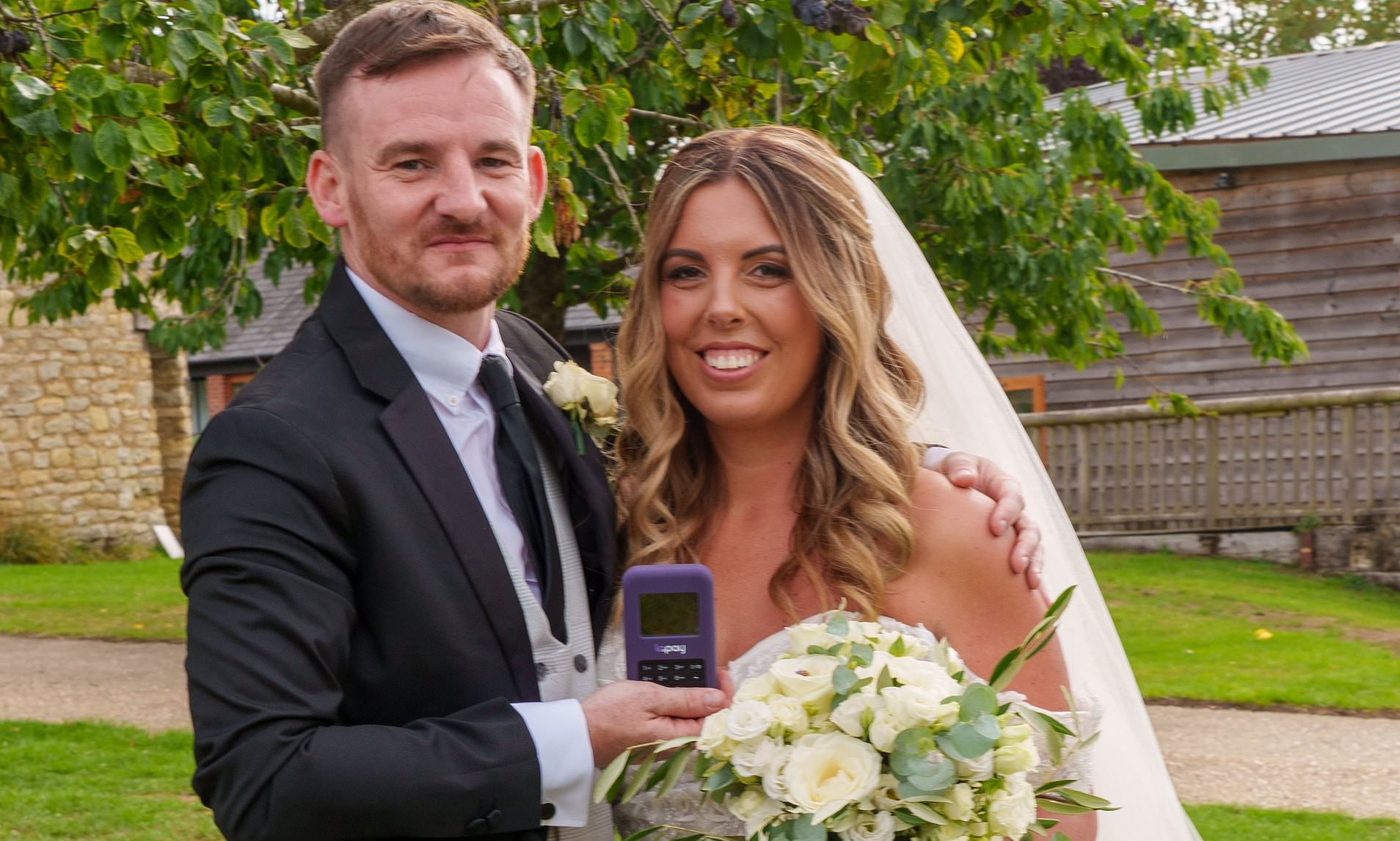 Britain's first contactless wedding: Couple installs card machine for ...