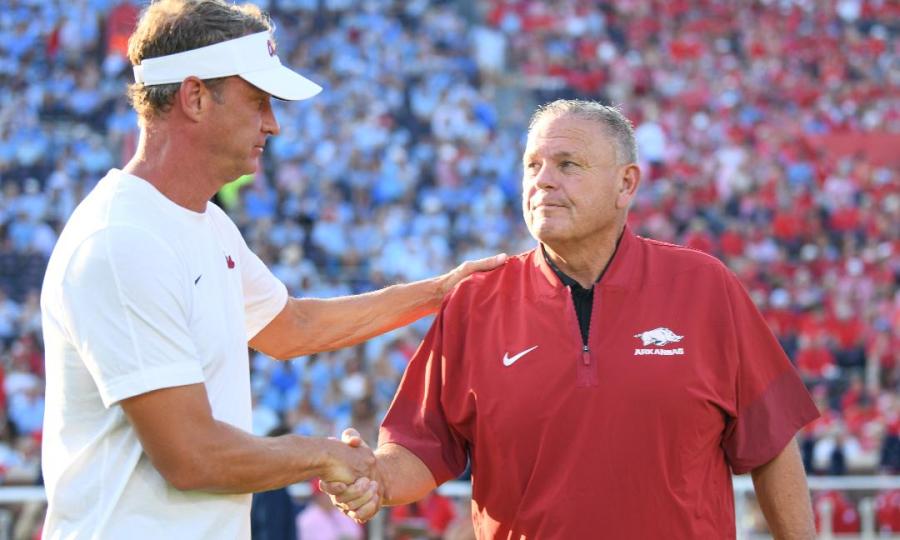 Ole Miss survives Arkansas 41-35 with late forced fumble in another ...