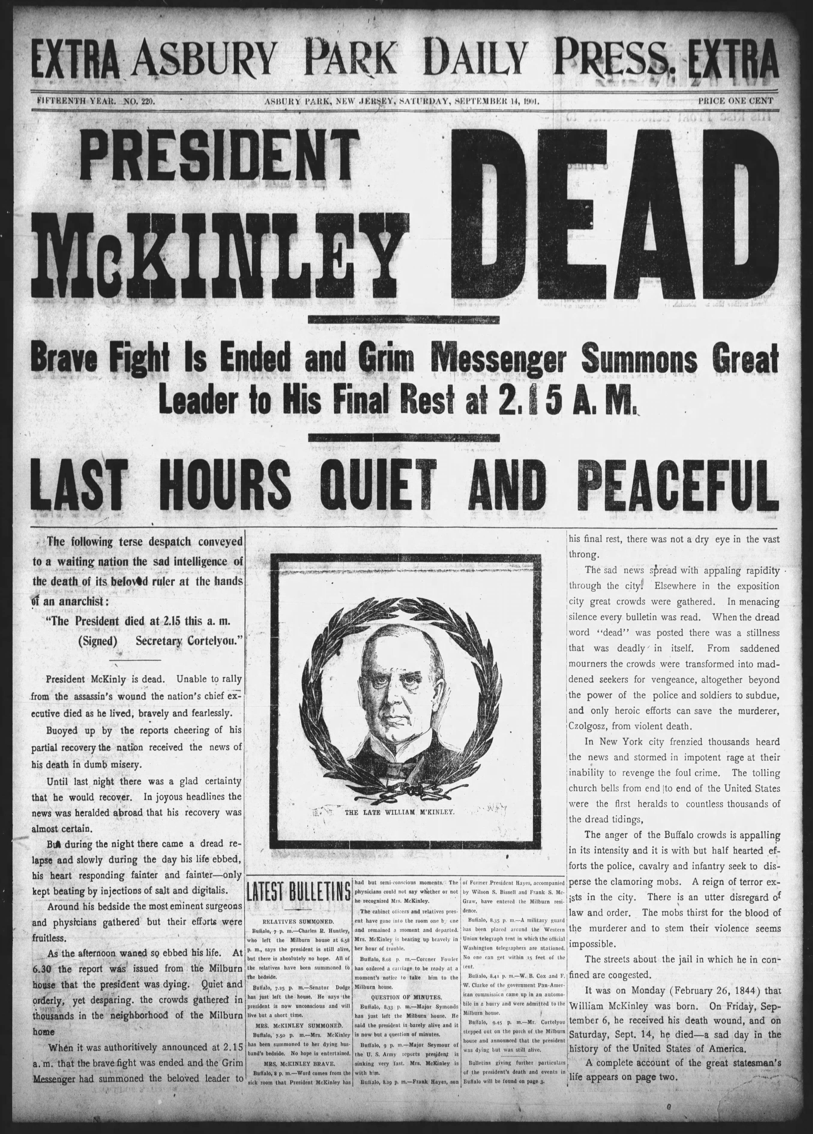 NJ Shore mourns the death of President McKinley: From the Asbury Park ...