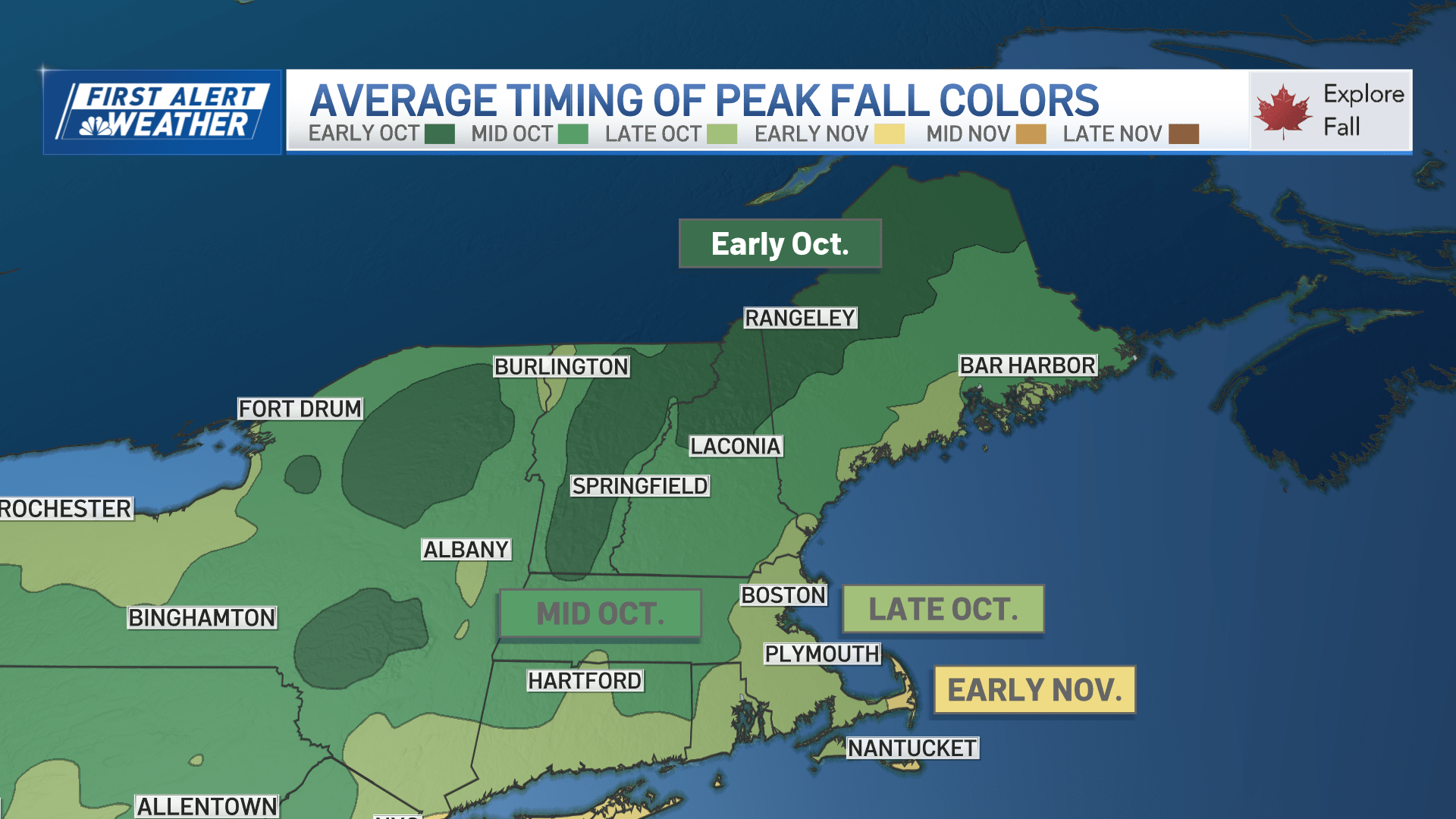 Fall foliage tracker: When will the leaves start to change color in New ...