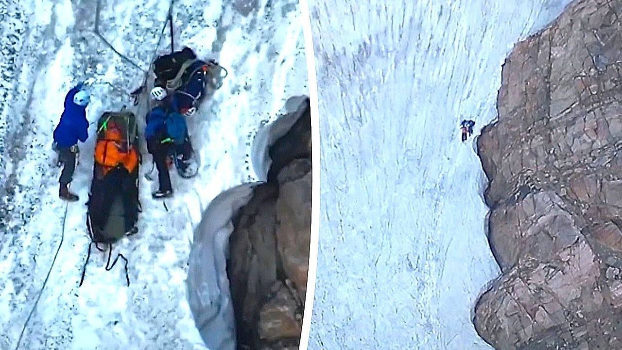 Snowboarder rescued after 100-foot fall down glacier in Colorado
