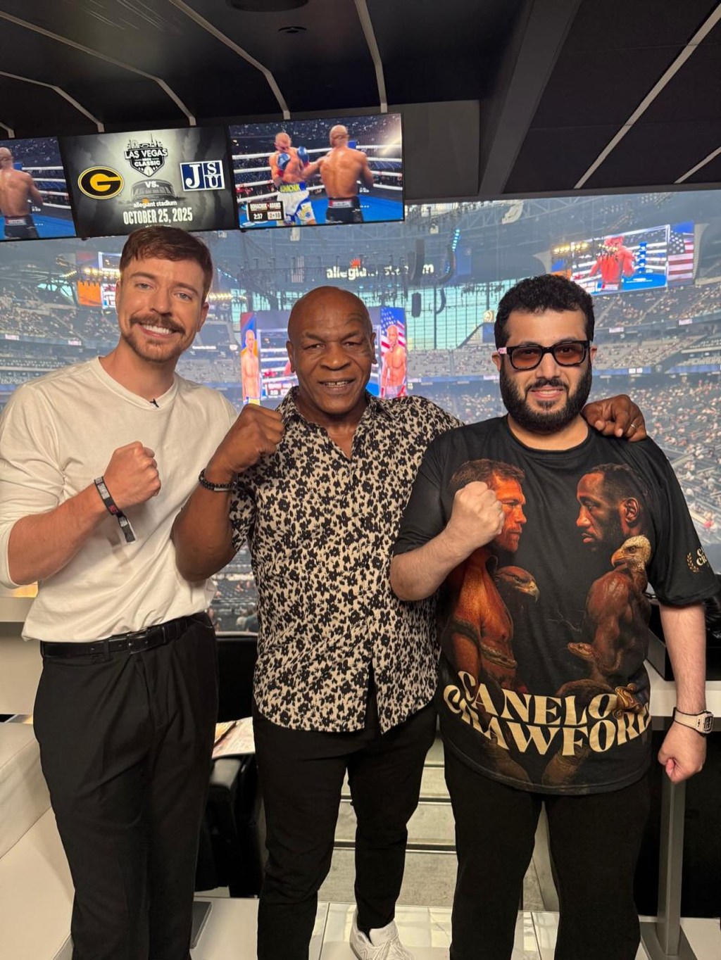 MrBeast takes Mike Tyson punch to the gut before Canelo-Crawford