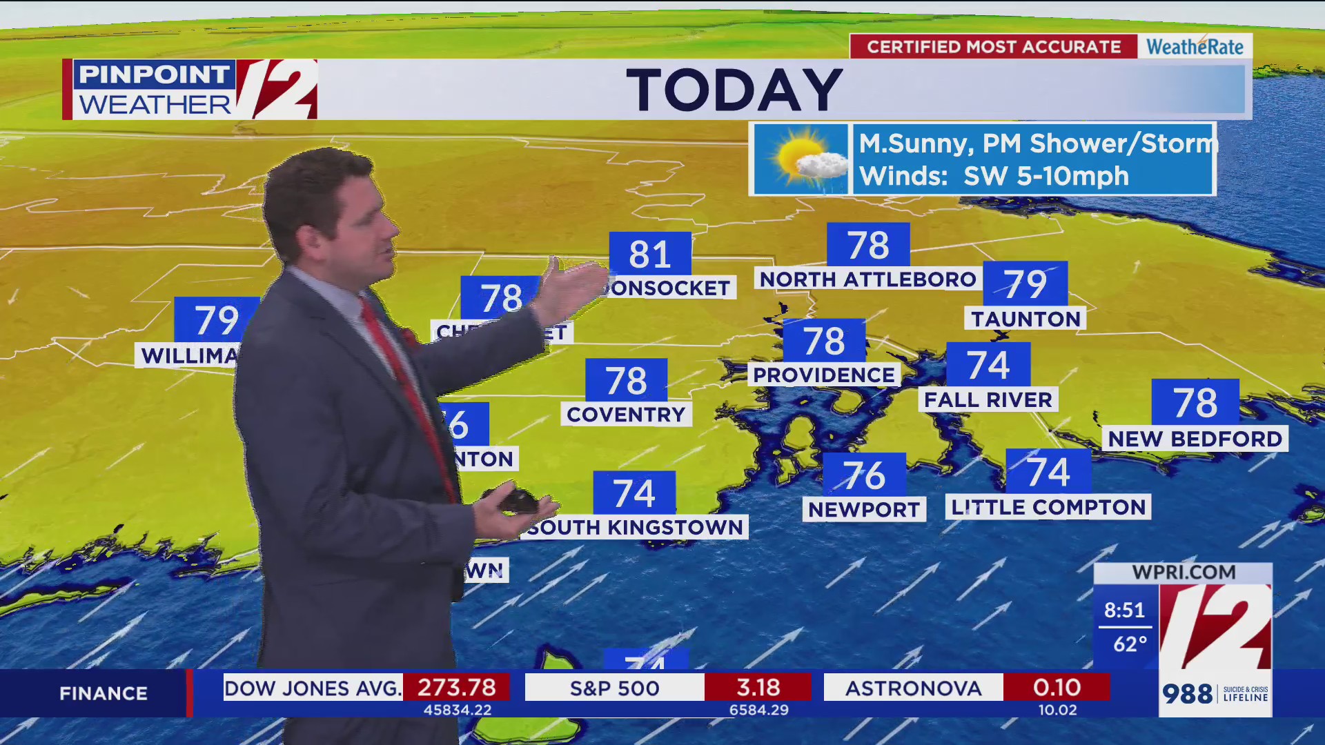 WPRI 12 Weather Forecast 9/14/25: Few Afternoon Showers, Rumble of Thunder