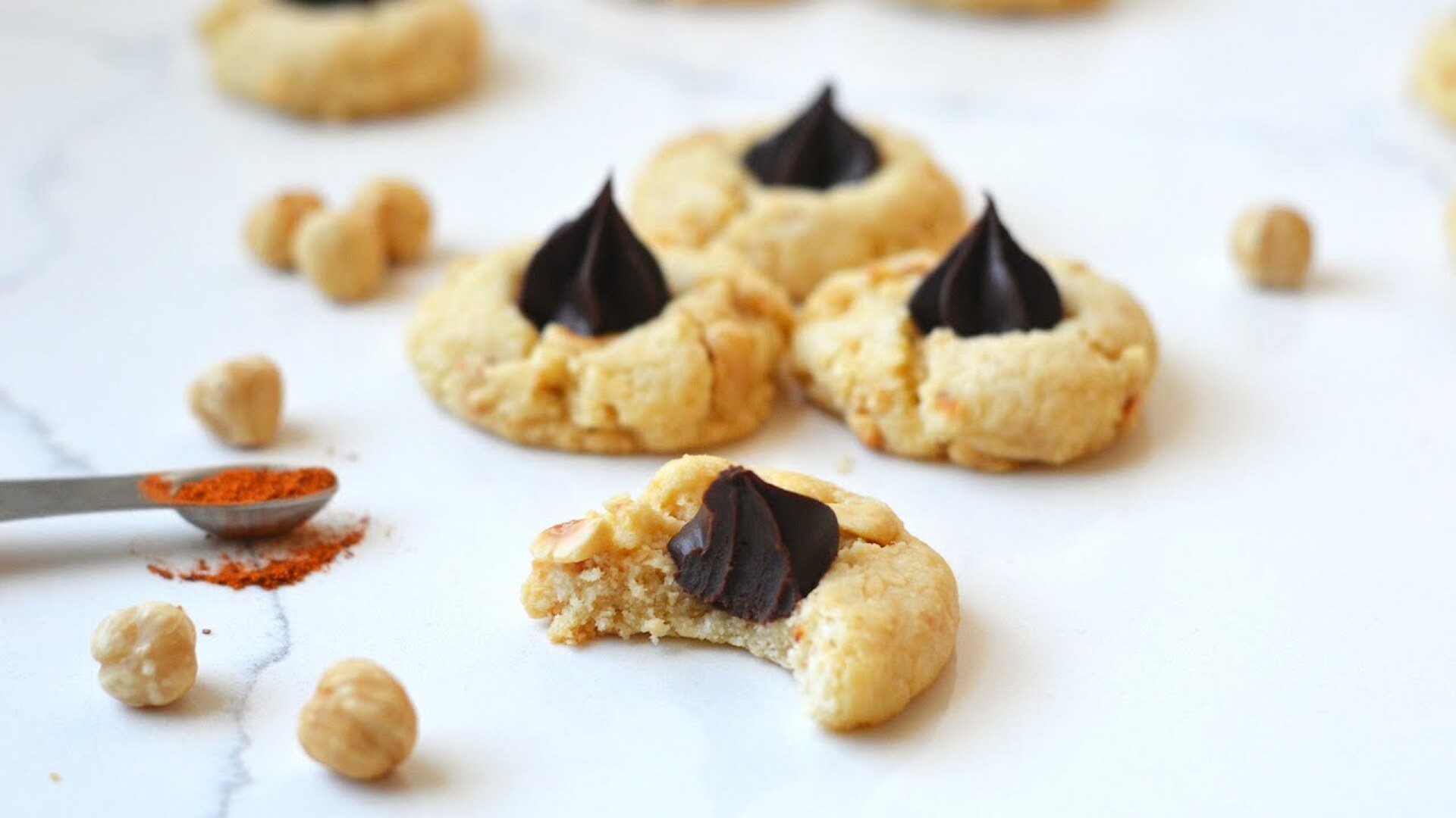 Chile Chocolate Hazelnut Thumbprint Cookies Recipe