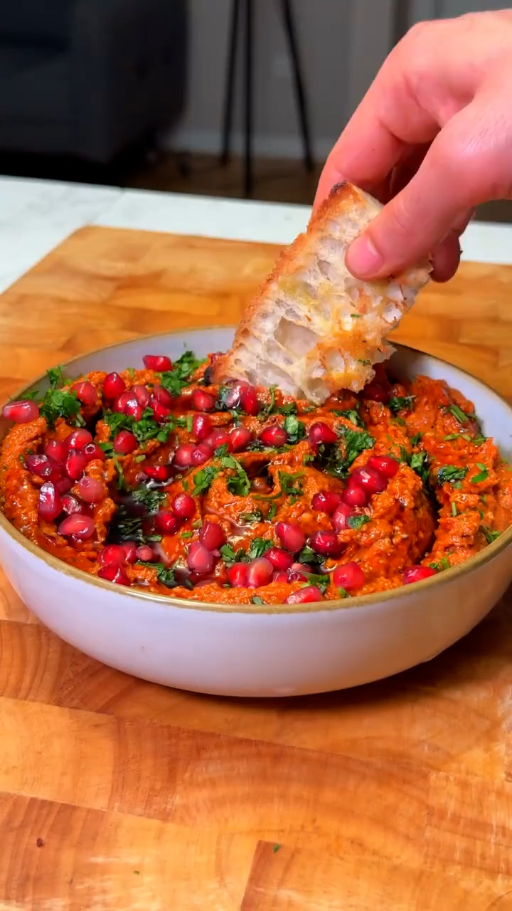 How to Make Vegan Roasted Red Pepper Dip (Muhammara)