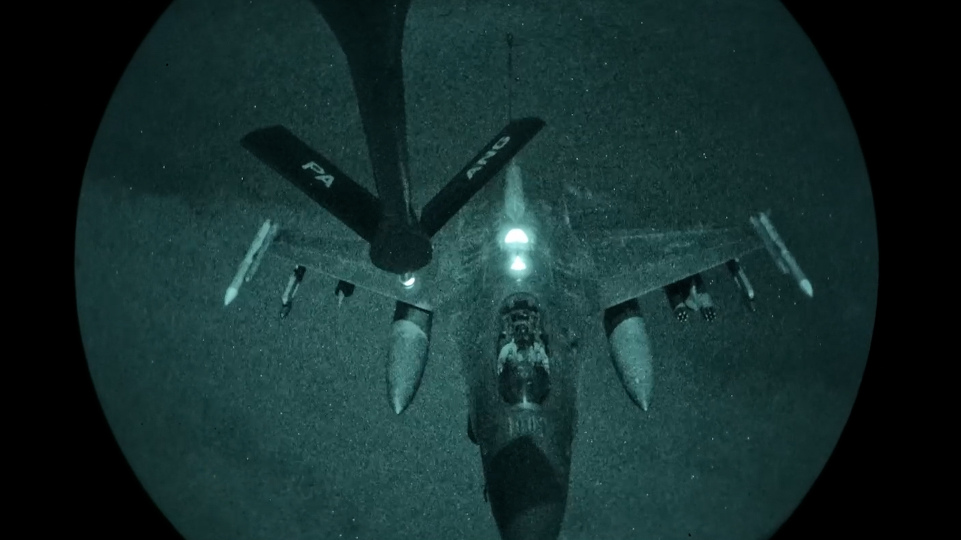 US Air Force Night Camera on Aerial Refuel