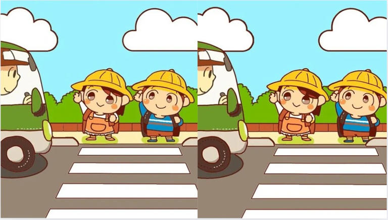 Spot 3 differences in the school kids waiting at the bus stop pictures ...