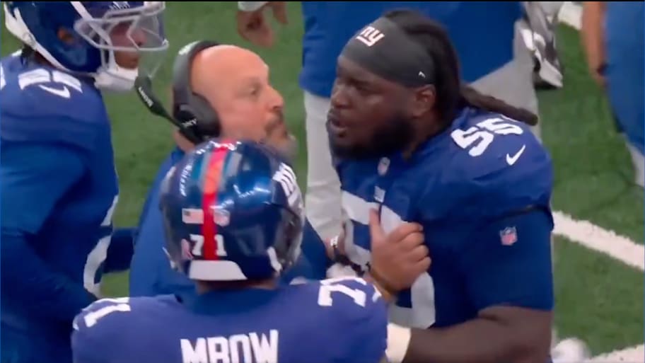 Giants OT James Hudson Flipped Out After Being Benched Following Four ...