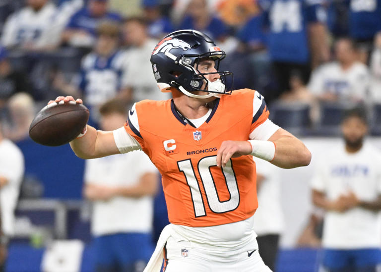 Broncos QB Bo Nix throws 23-yard TD pass to Marvin Mims