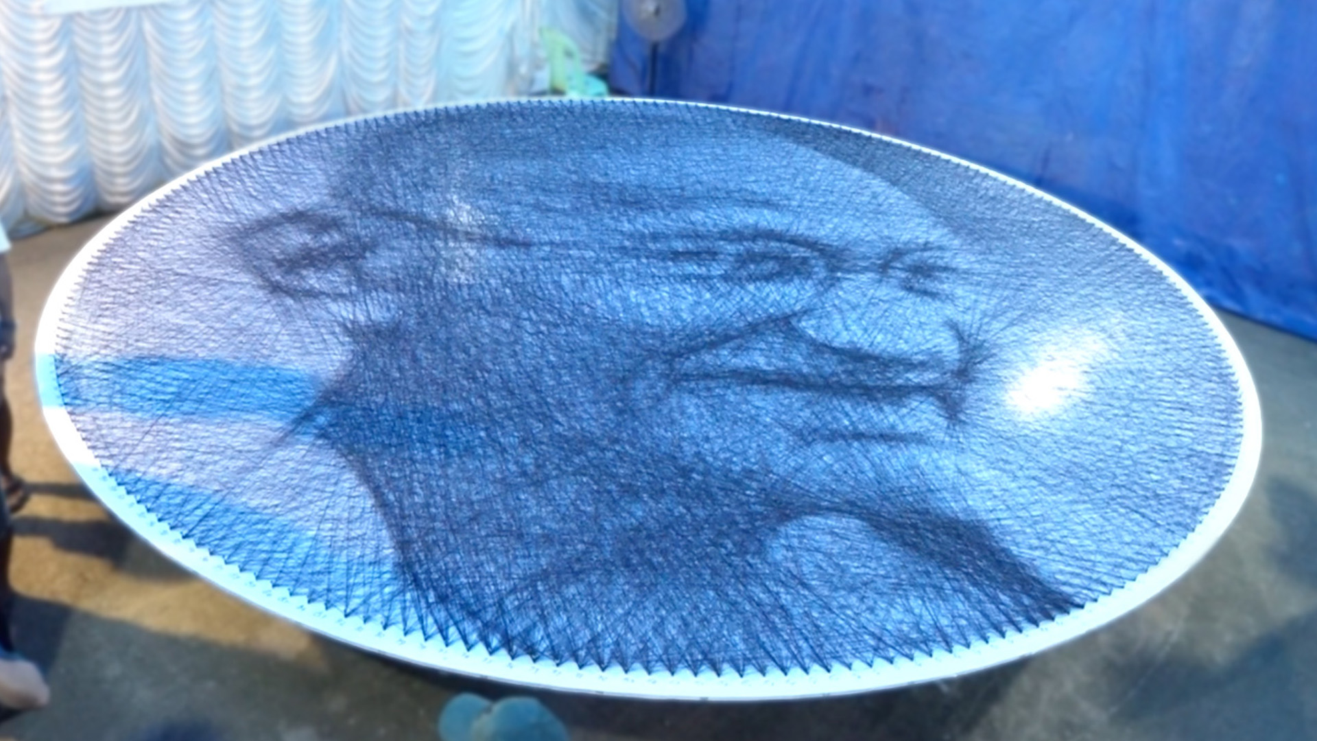 World’s largest pin and thread art tribute to Mahatma Gandhi created in ...