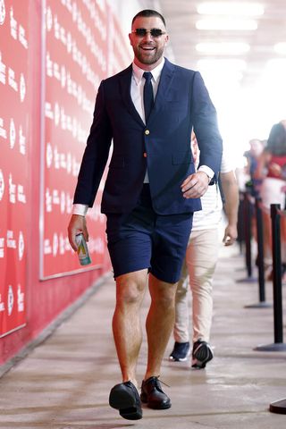 Travis Kelce Looks 'So High School' in a Schoolboy-Style Suit for First ...