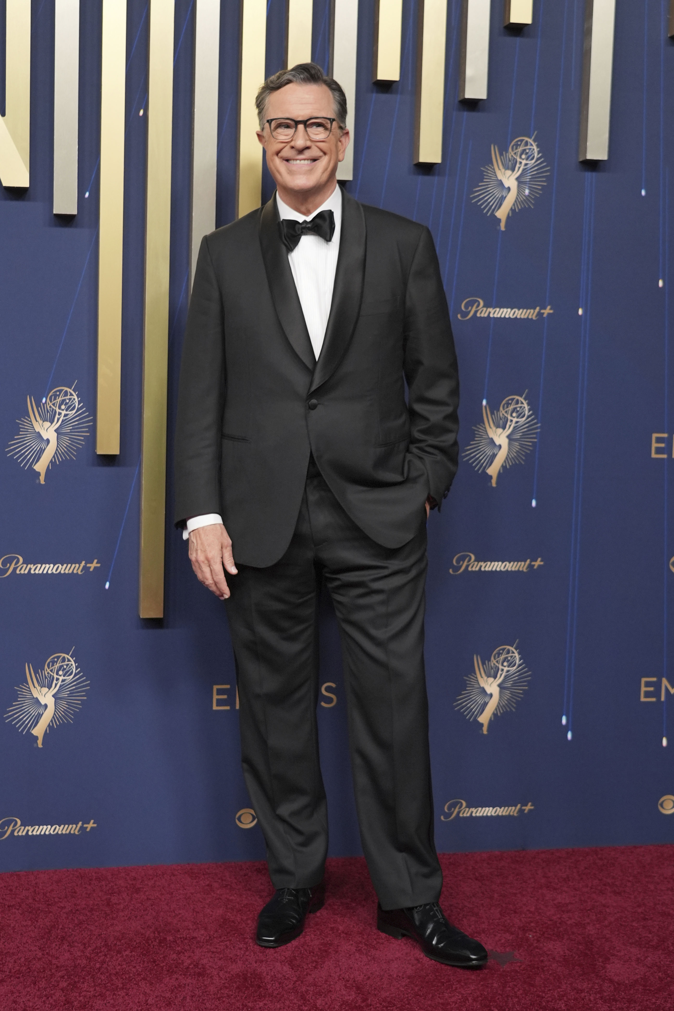 Stephen Colbert takes a jab at CBS firing during Emmys speech