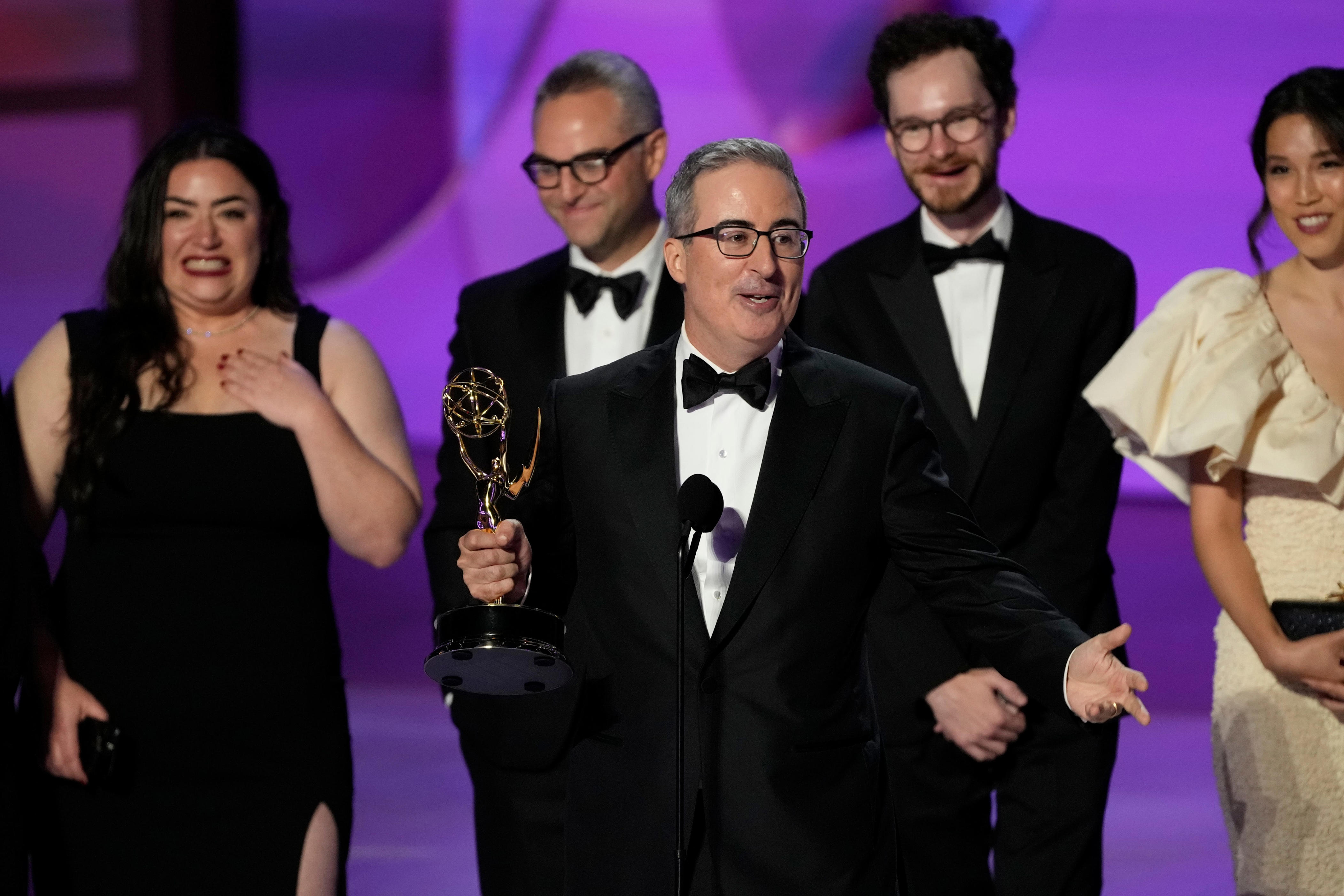 What did John Oliver say at the Emmy Awards that got bleeped?