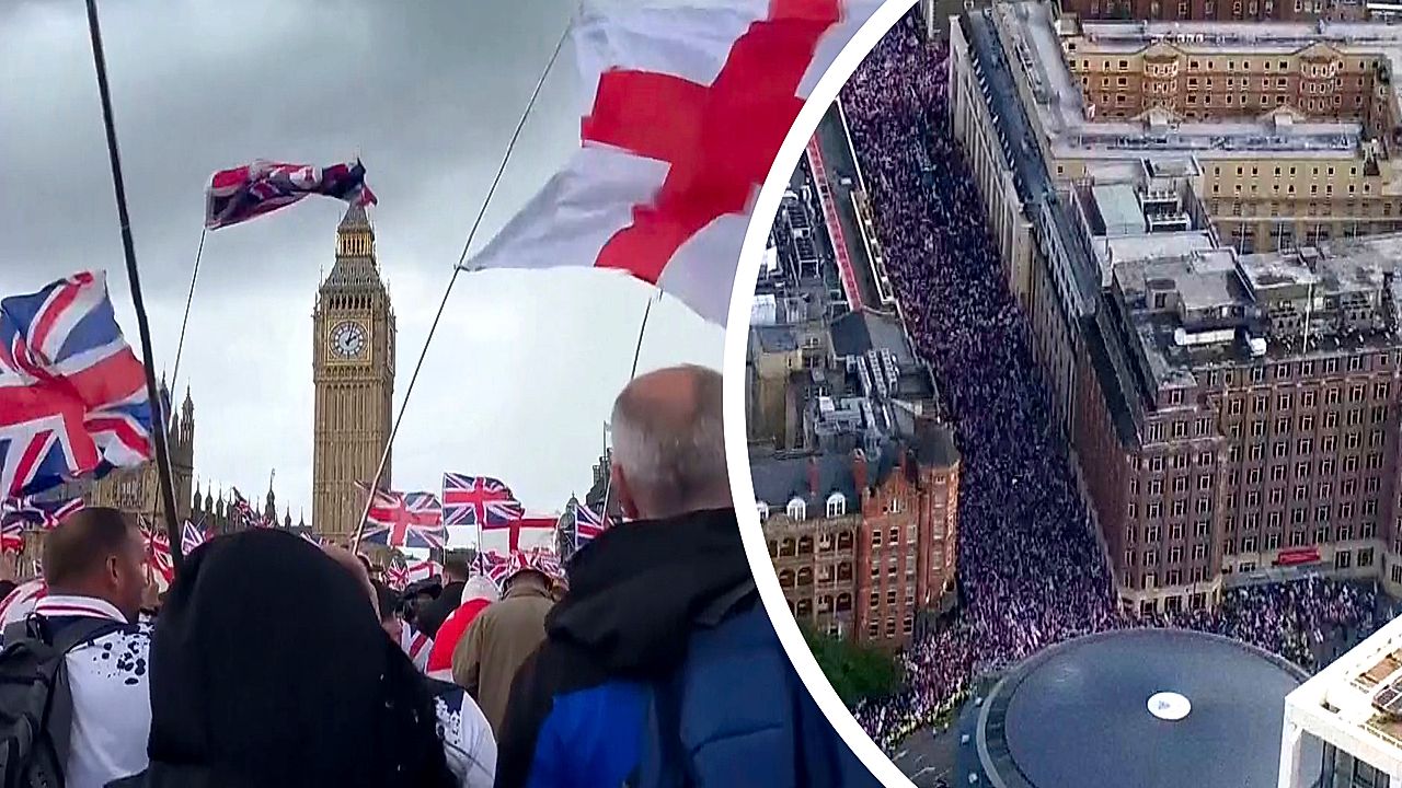 Over 110,000 people take part in right-wing 'Unite the Kingdom ...